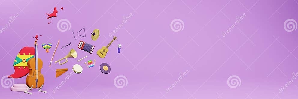 3d Rendering of Musical Instrument Usage and Interest in Grenada Stock ...