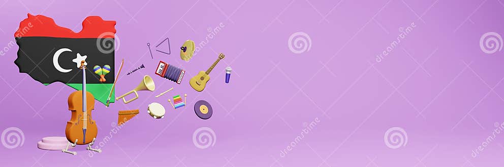 3d Rendering of Musical Instrument Usage and Interest in Libya Stock ...