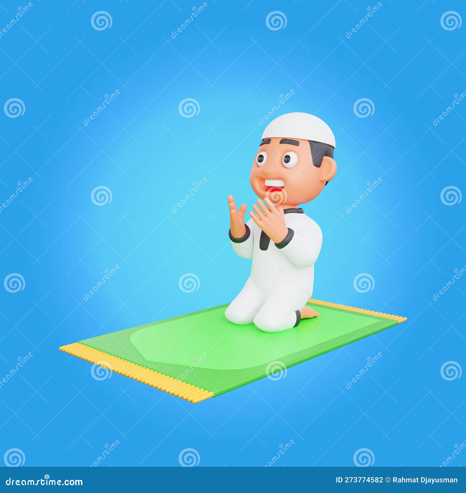 3D Rendering of a Muslim Character Performing Prayer Movements Stock ...