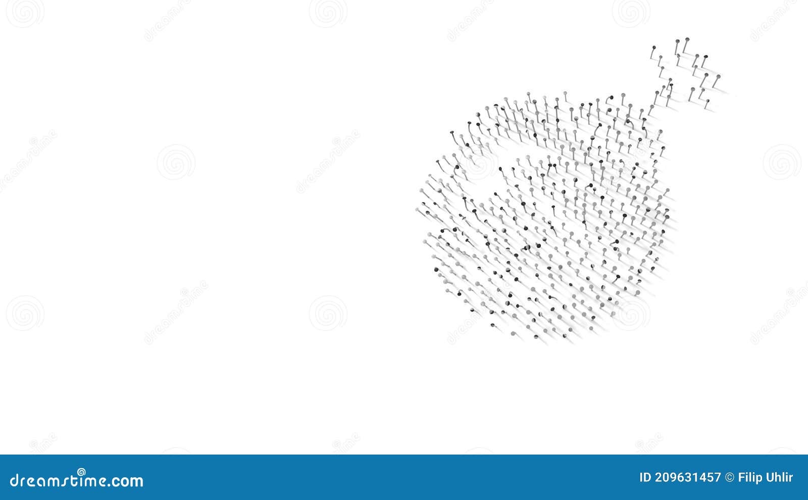 3d Rendering of Nails in Shape of Symbol of Bomb with Shadows Isolated ...