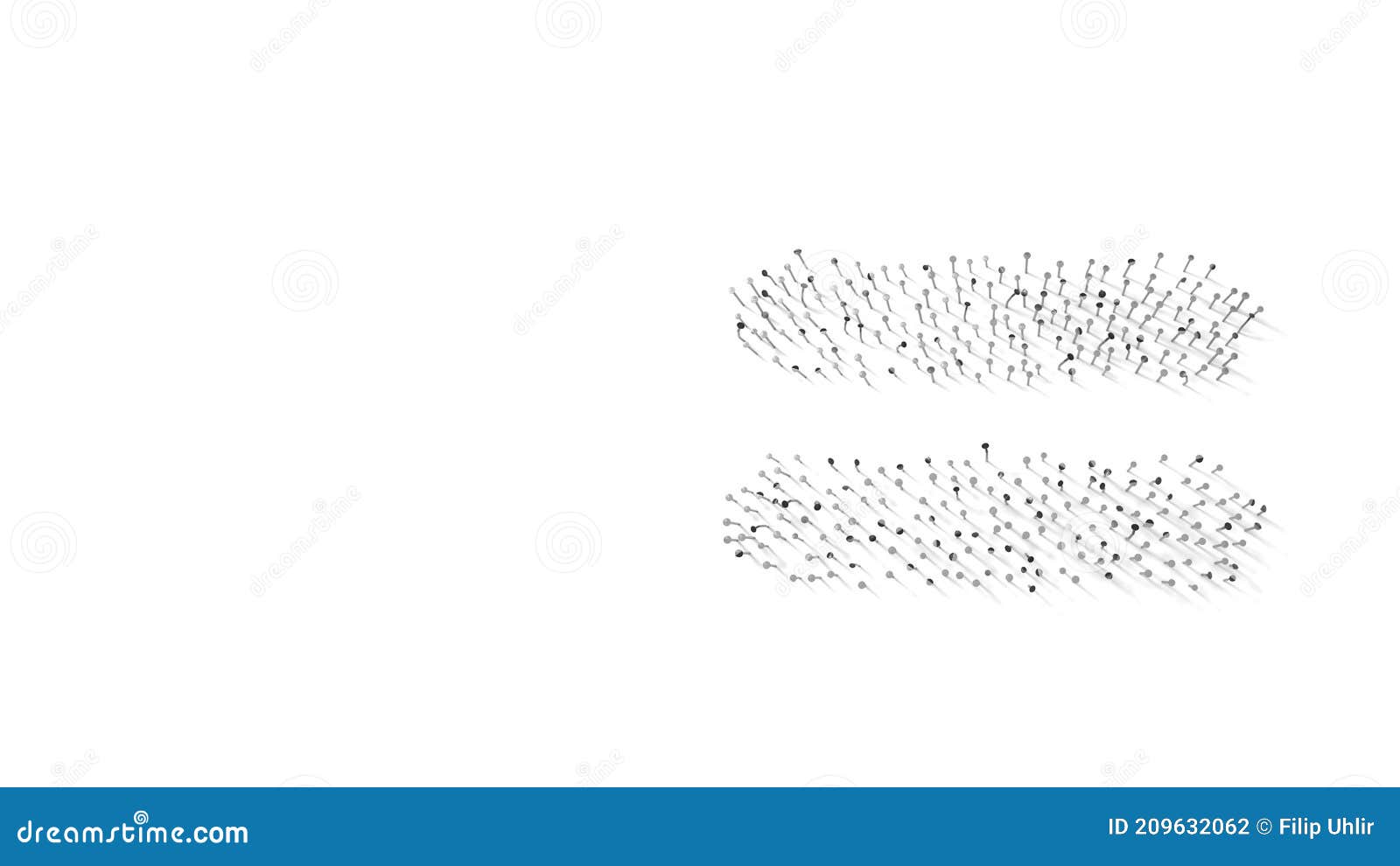 3d Rendering of Nails in Shape of Symbol of Equal with Shadows Isolated ...