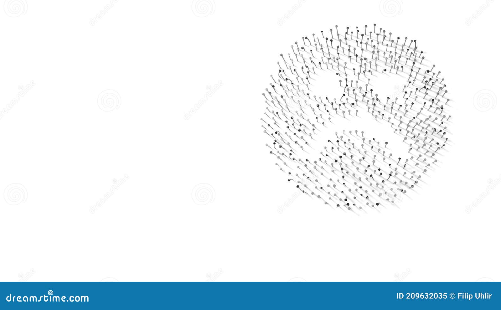 3d Rendering of Nails in Shape of Symbol of Emoticons Sad with Shadows ...