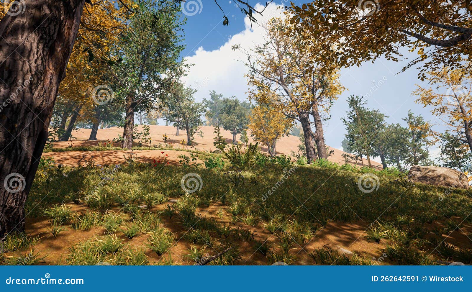 3D Rendering of a Natural Environment Concept of Ecology and ...