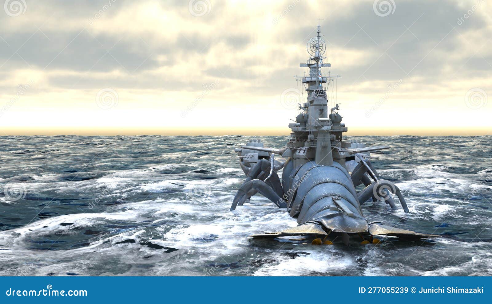 3D Rendering of the Naval Ship Stock Illustration - Illustration of ...
