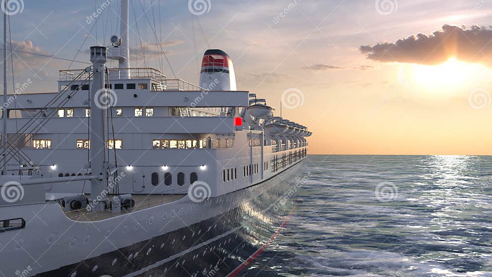 3D Rendering of the Naval Ship Stock Illustration - Illustration of clouds, machine: 278456055