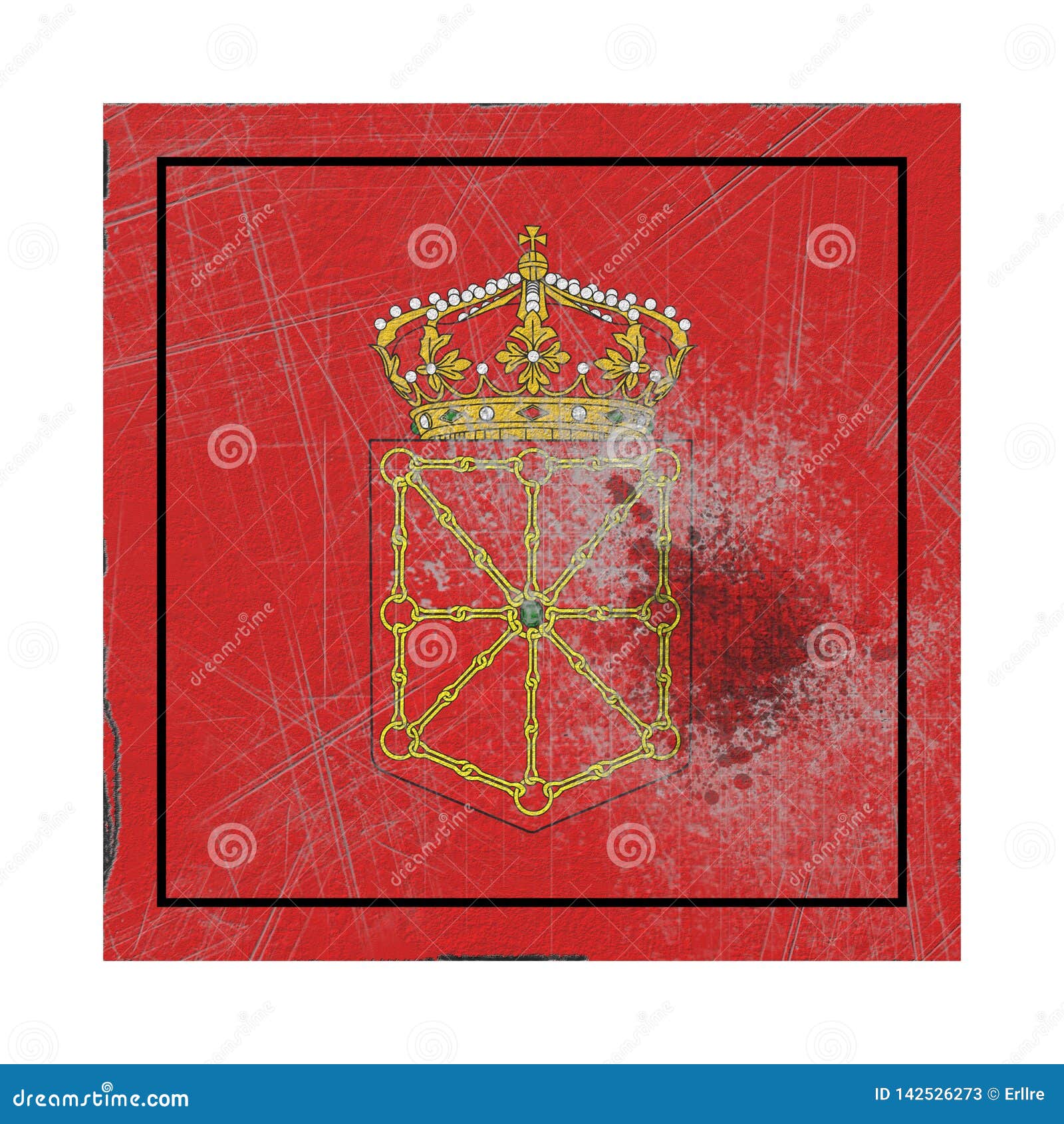 Old Navarra flag stock illustration. Illustration of region - 142526273