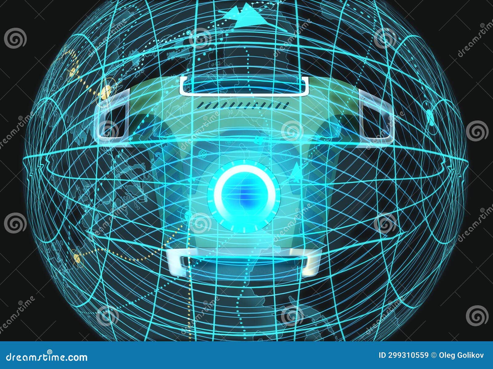 3D Rendering of a Navigation Compact Compass Device. Stock Illustration ...