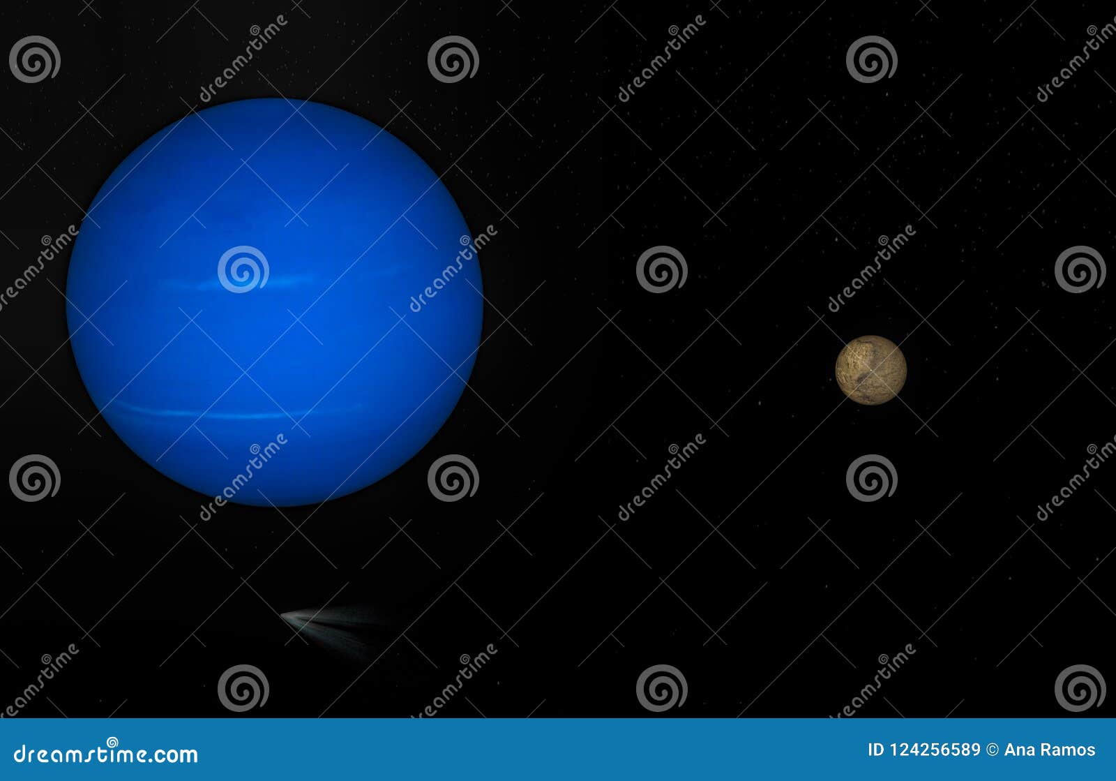3d Rendering of Neptune Planet Isolated Stock Illustration ...