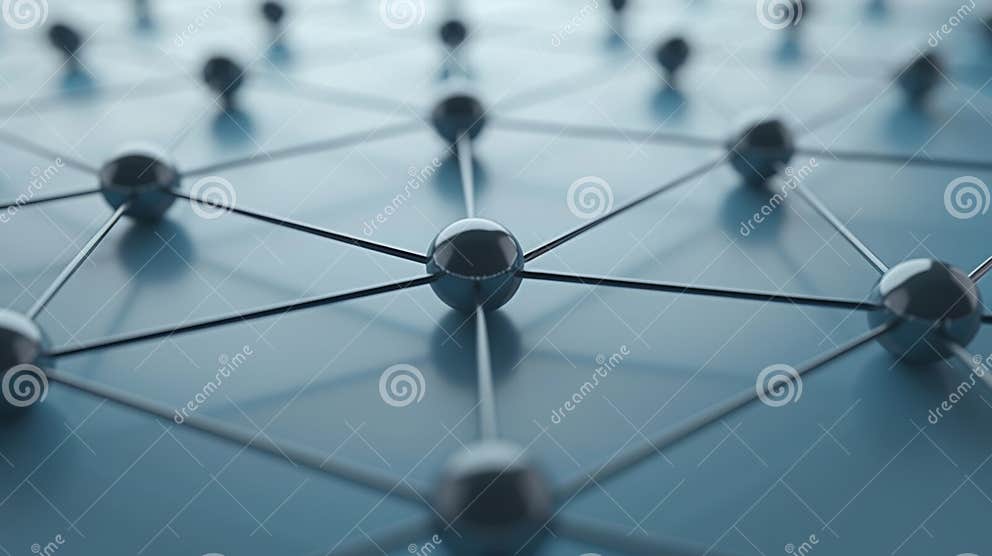 3D Rendering of a Network Concept with Connected Nodes Stock ...