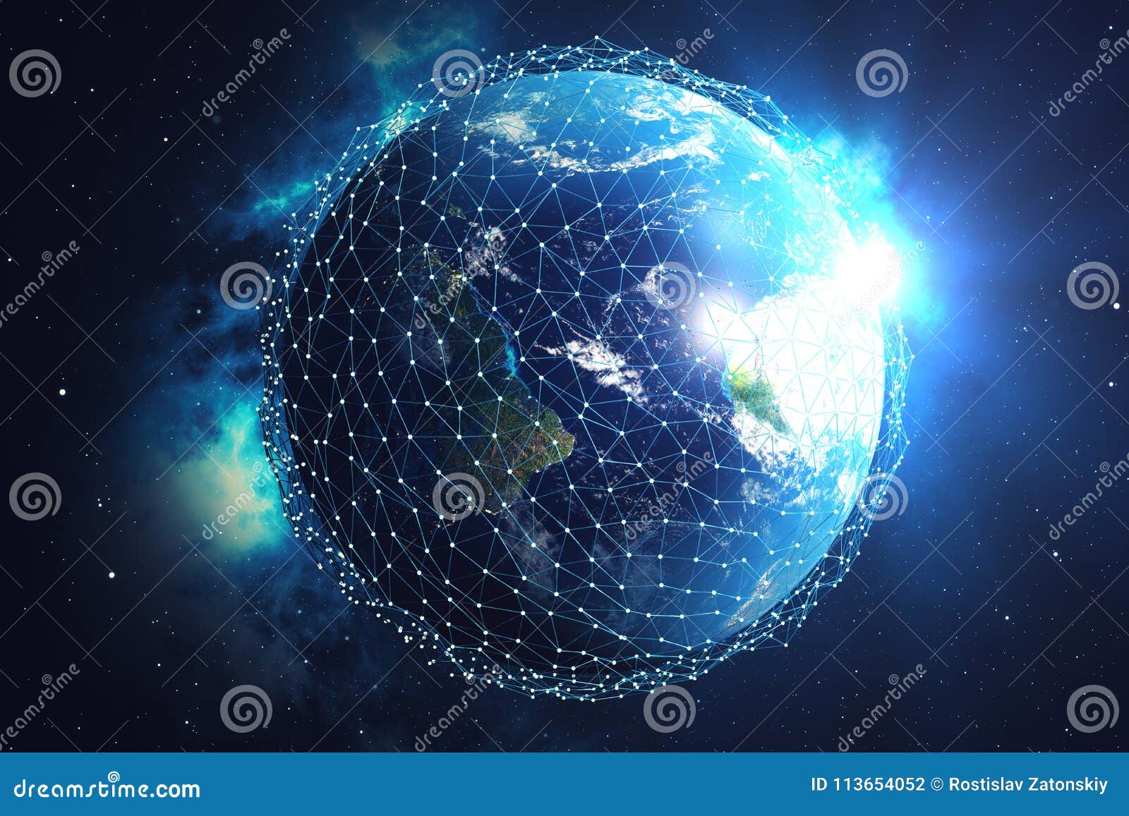 3D Rendering Network and Data Exchange Over Planet Earth in Space ...