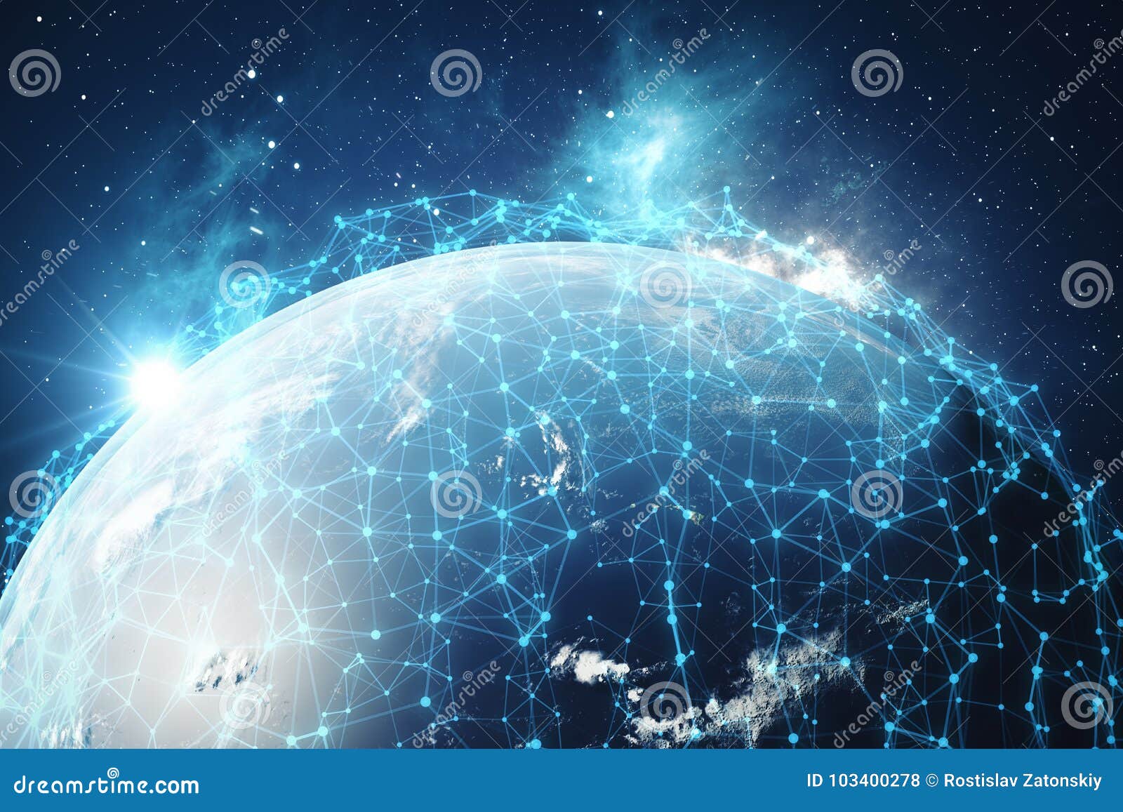 3D Rendering Network and Data Exchange Over Planet Earth in Space ...