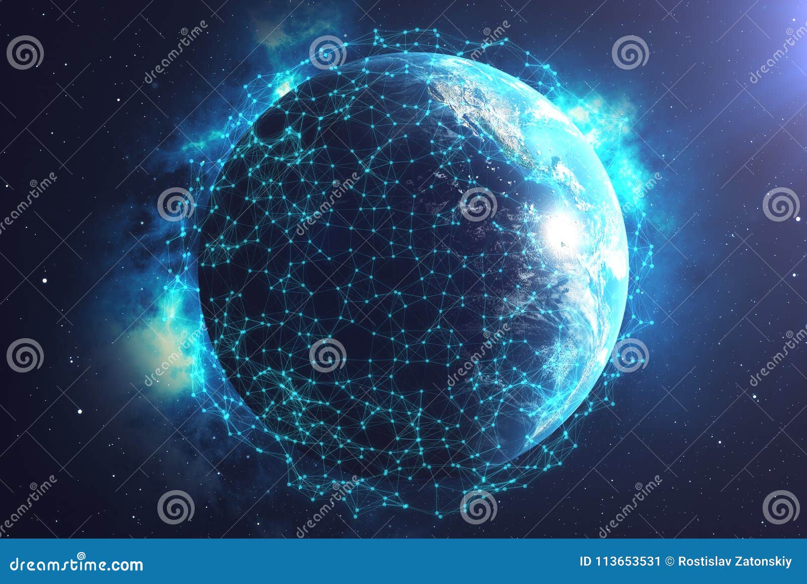 3D Rendering Network and Data Exchange Over Planet Earth in Space ...
