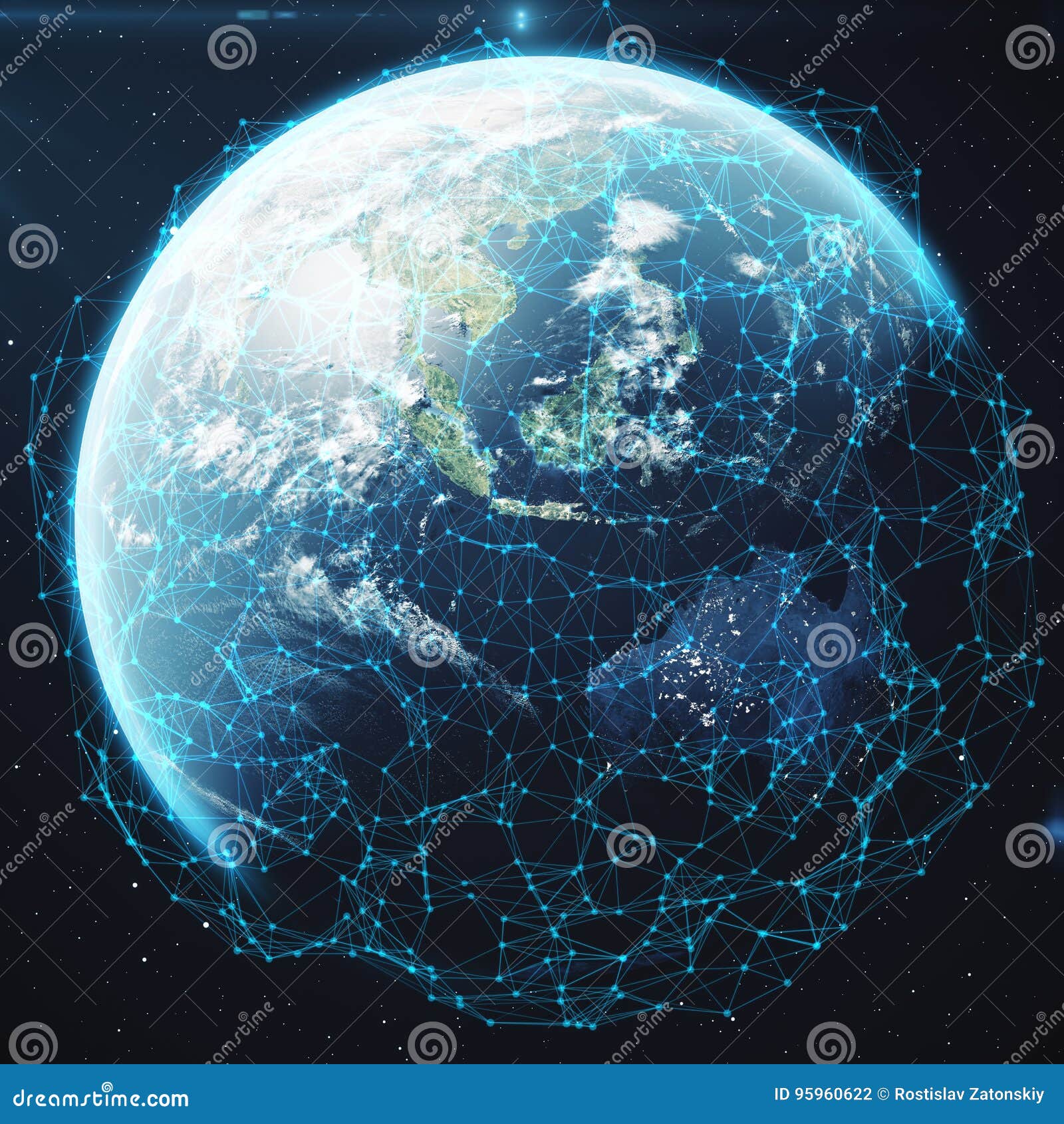 3D Rendering Network and Data Exchange Over Planet Earth in Space ...