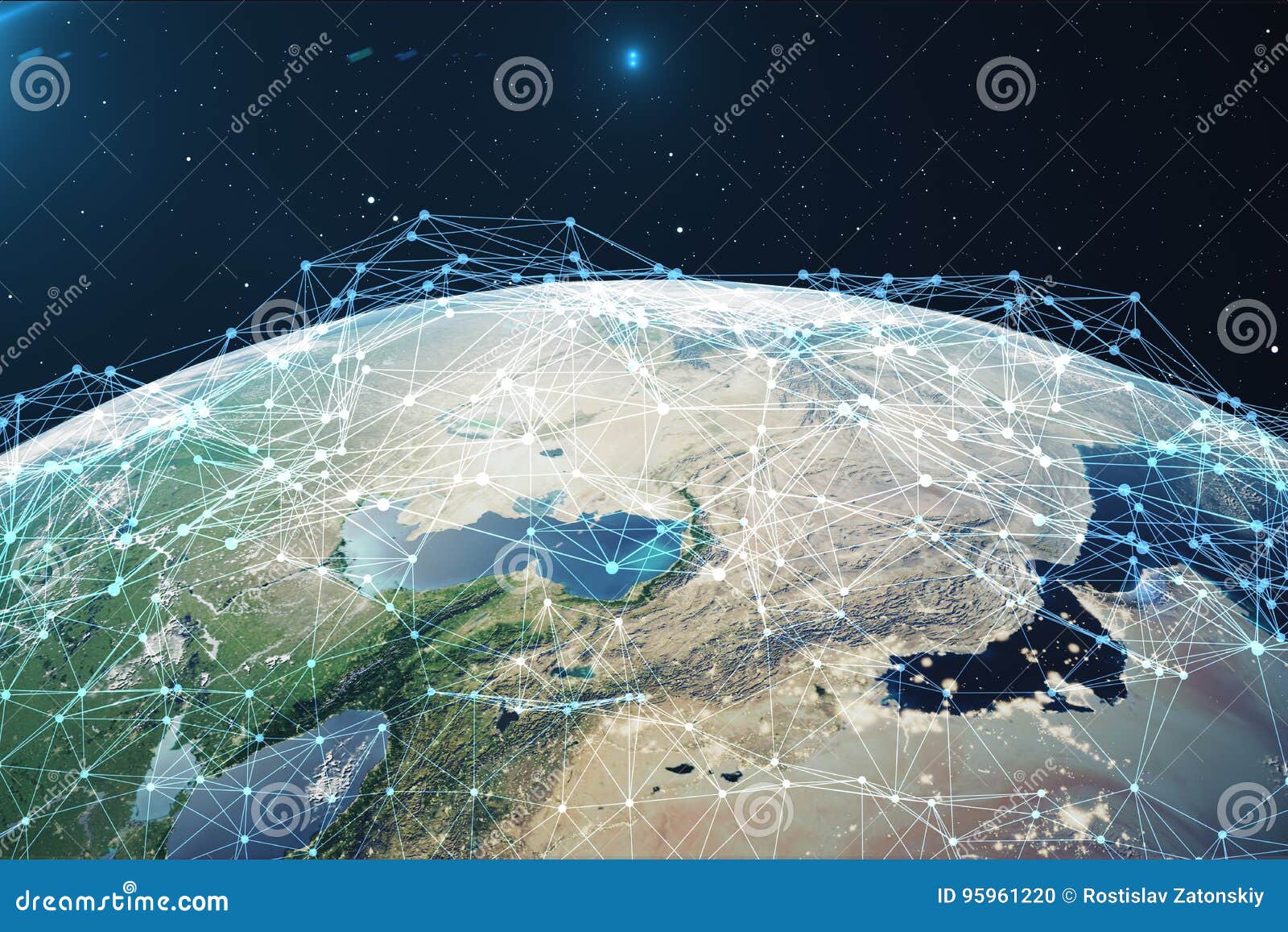 3D Rendering Network and Data Exchange Over Planet Earth in Space ...