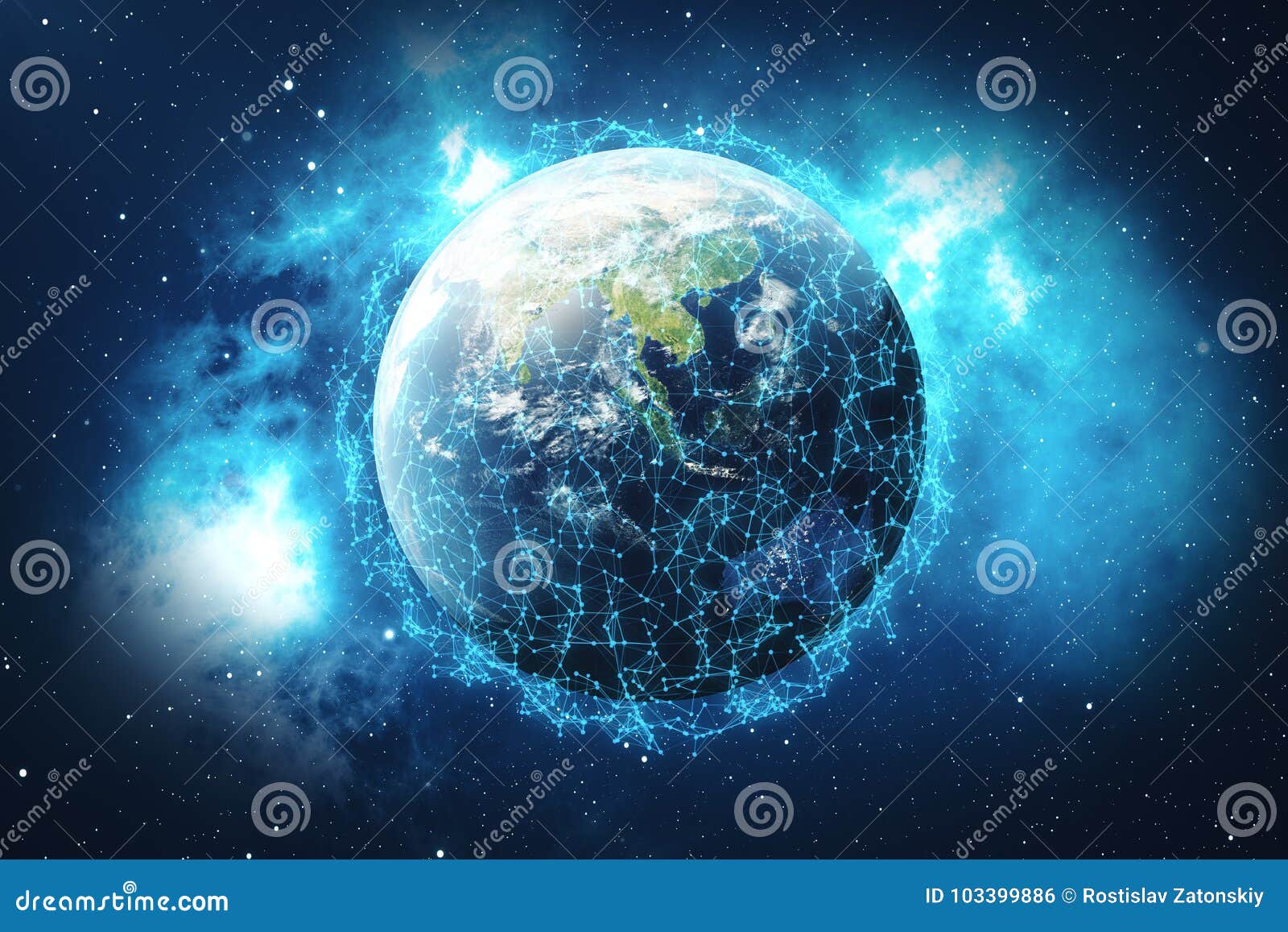 3D Rendering Network and Data Exchange Over Planet Earth in Space ...