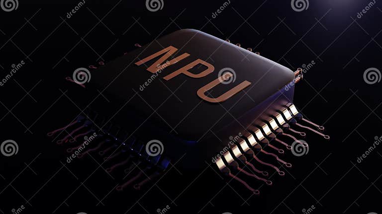 3d Rendering of Neural Processing Unit Called NPU Processor Stock Illustration - Illustration of ...