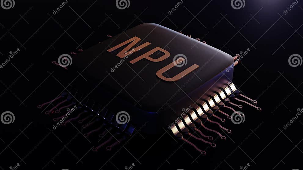 3d Rendering of Neural Processing Unit Called NPU Processor Stock Illustration - Illustration of ...