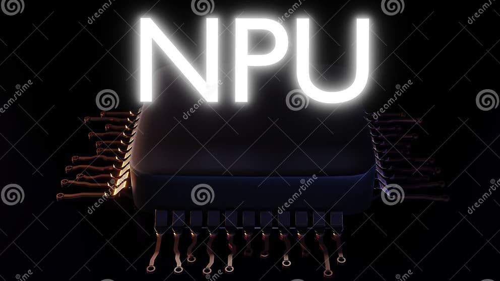 3d Rendering of Neural Processing Unit Called NPU Processor Stock Illustration - Illustration of ...