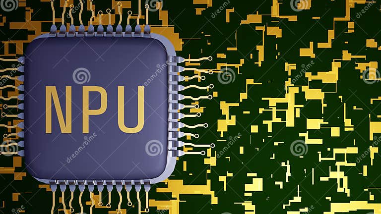 3d Rendering of Neural Processing Unit on Motherboard Stock Illustration - Illustration of ...
