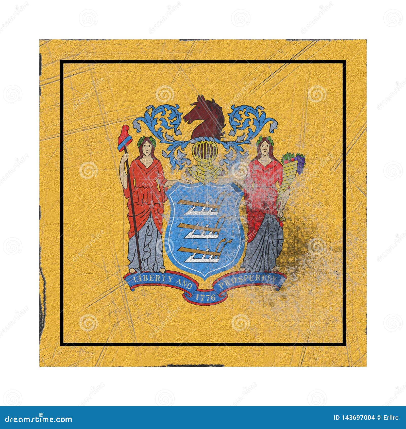Old New Jersey State flag stock illustration. Illustration of trenton ...