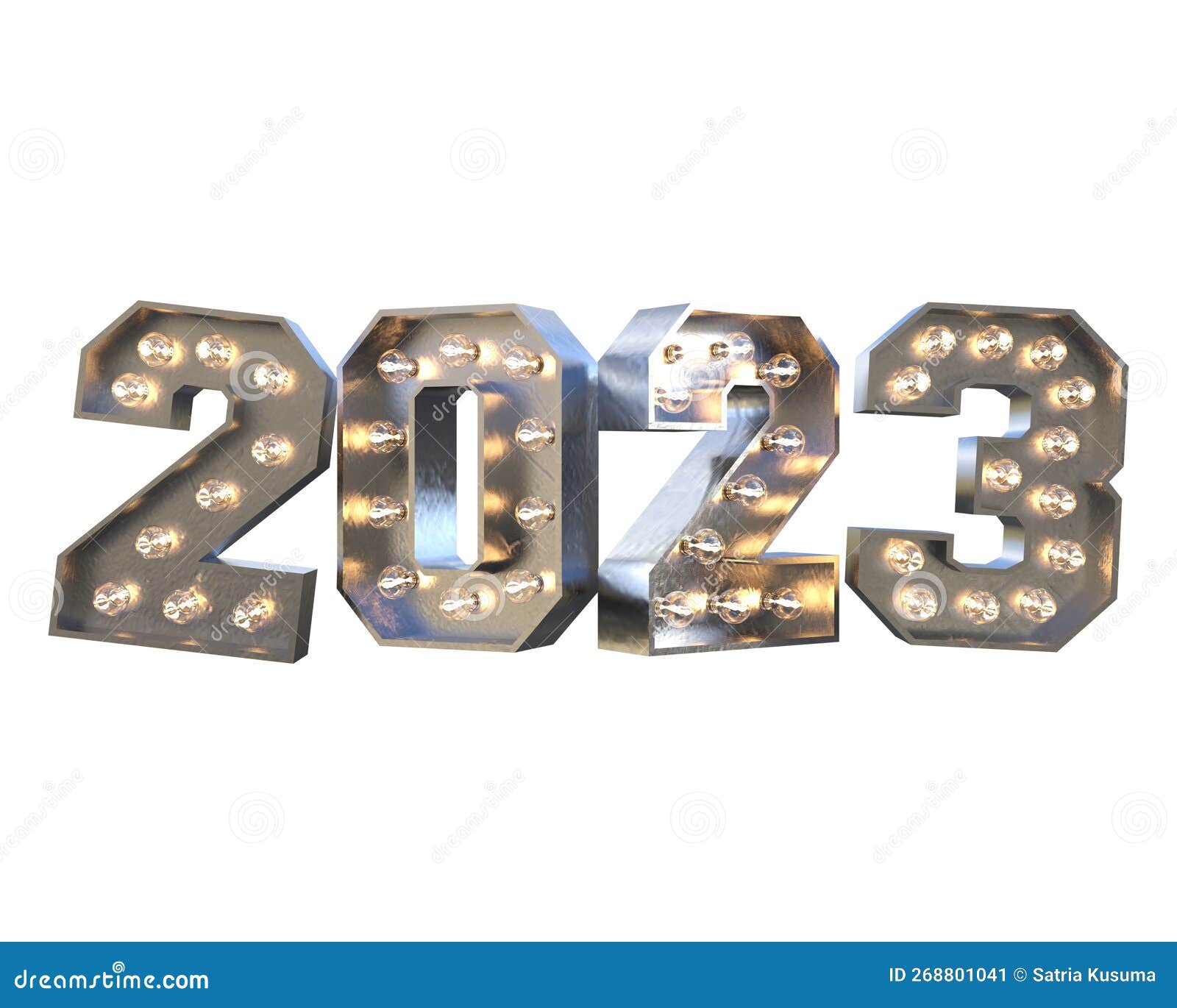 3d Rendering 2023 New Year Text Effect Stock Image - Illustration of ...