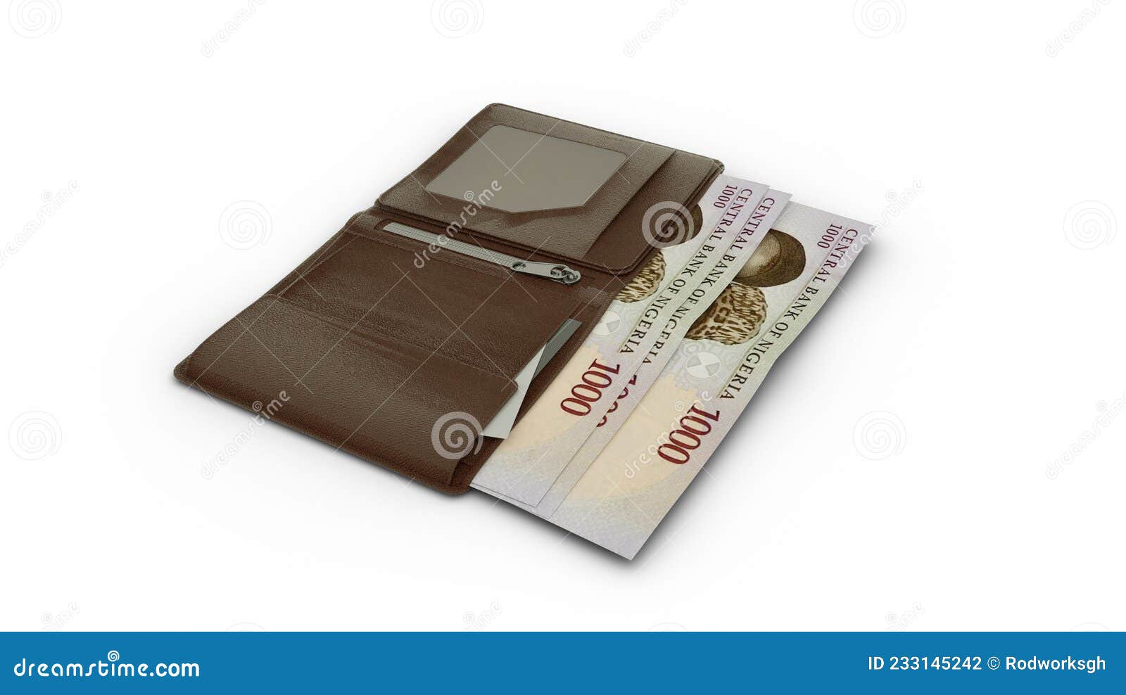 Nigerian Naira Notes in Wallet Stock Illustration - Illustration of ...