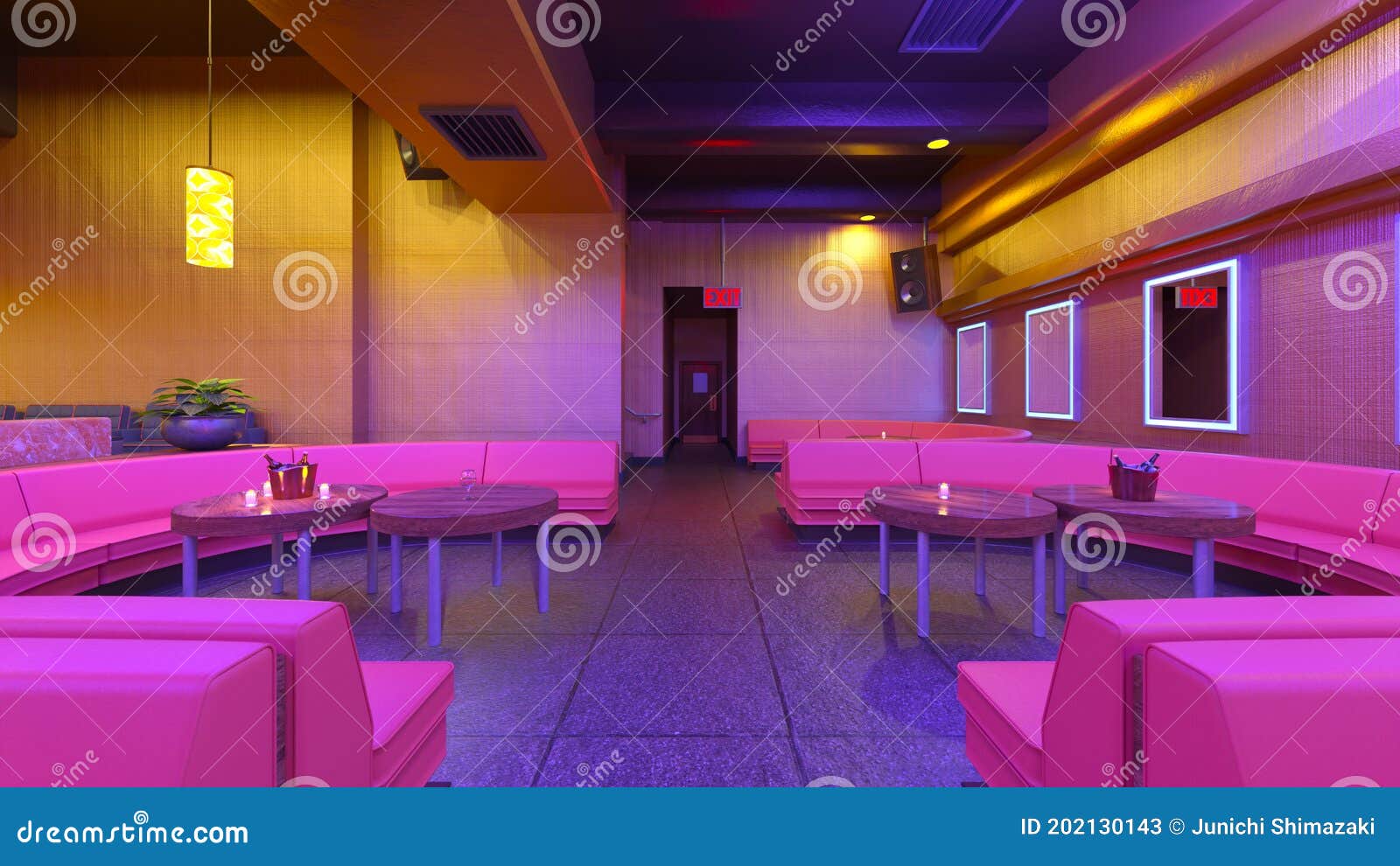 3D rendering of night club stock illustration. Illustration of indoors ...