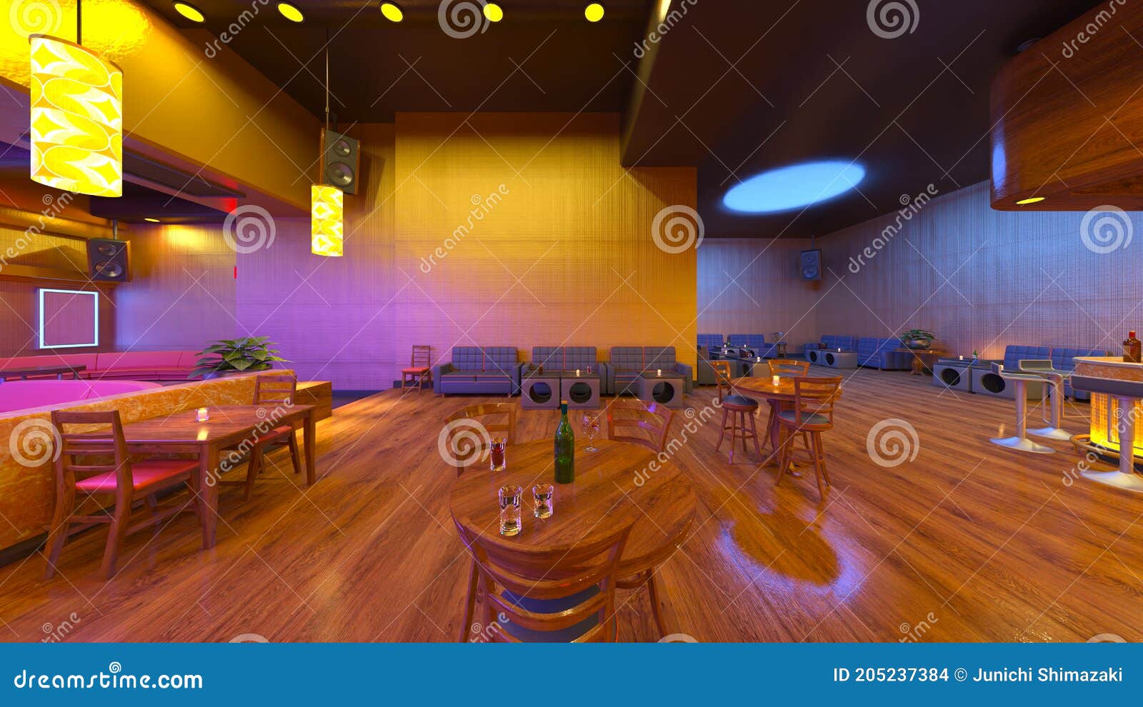 3D rendering of night club stock illustration. Illustration of ...