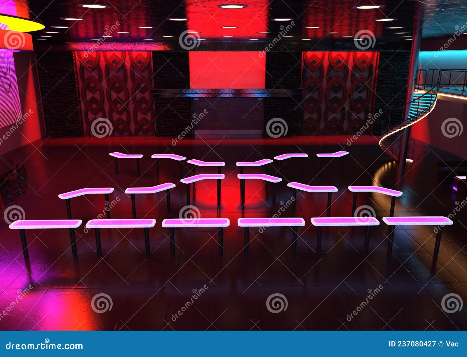 3D Rendering Nightclub stock illustration. Illustration of indoor ...