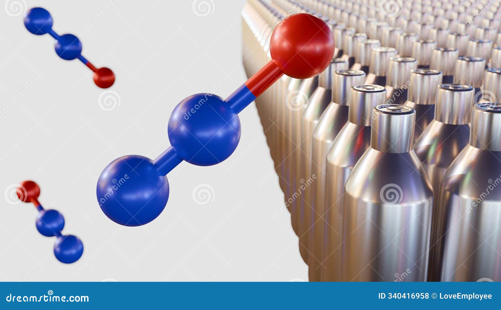 3d Rendering of Nitrous Oxide (N2O) Molecules and Whippets Stock ...
