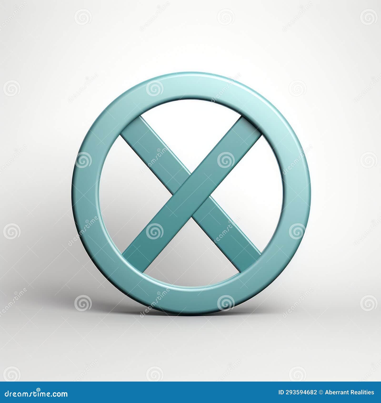 A 3d Rendering of a No Sign on a White Background Stock Illustration ...