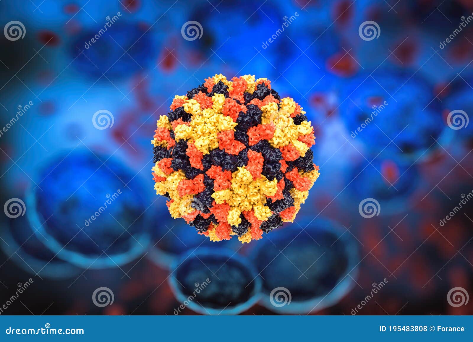 3D Rendering of Nodamura Virus Stock Illustration - Illustration of ...