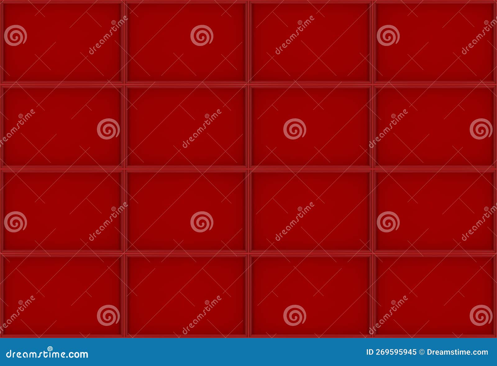 3d Rendering. Normal Red Square Grid Art Tile Pattern Design Wall ...