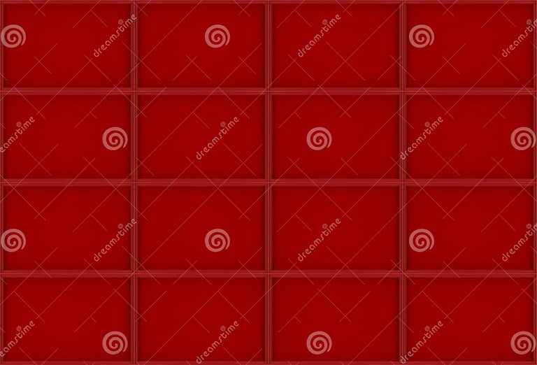 3d Rendering. Normal Red Square Grid Art Tile Pattern Design Wall ...