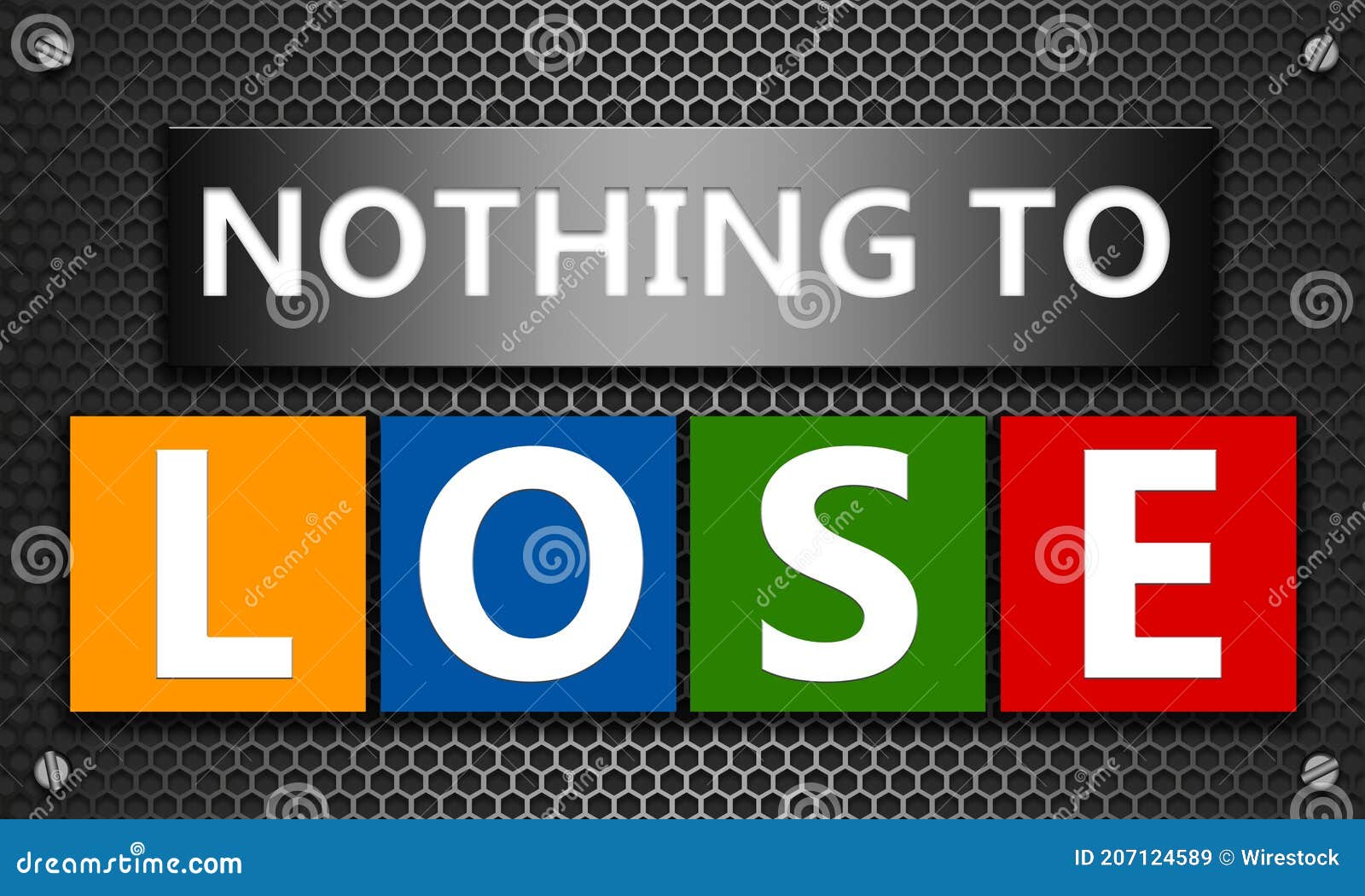 3D Rendering of a Nothing To Lose Concept on Mesh Hexagon Background ...