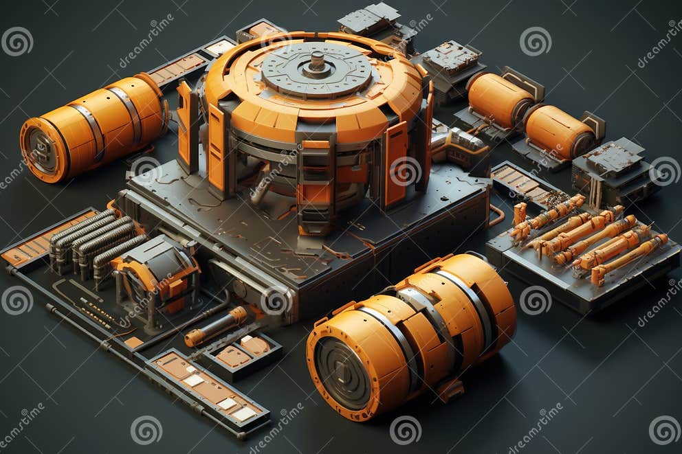 3d Rendering of Nuclear Battery Components Stock Illustration ...