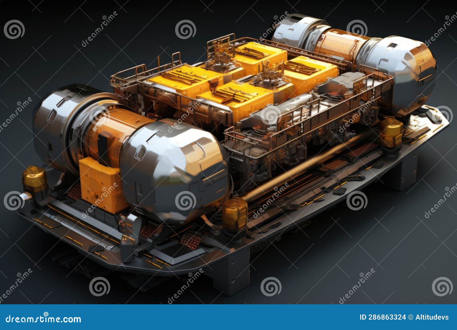 3d Rendering of Nuclear Battery Components Stock Illustration ...
