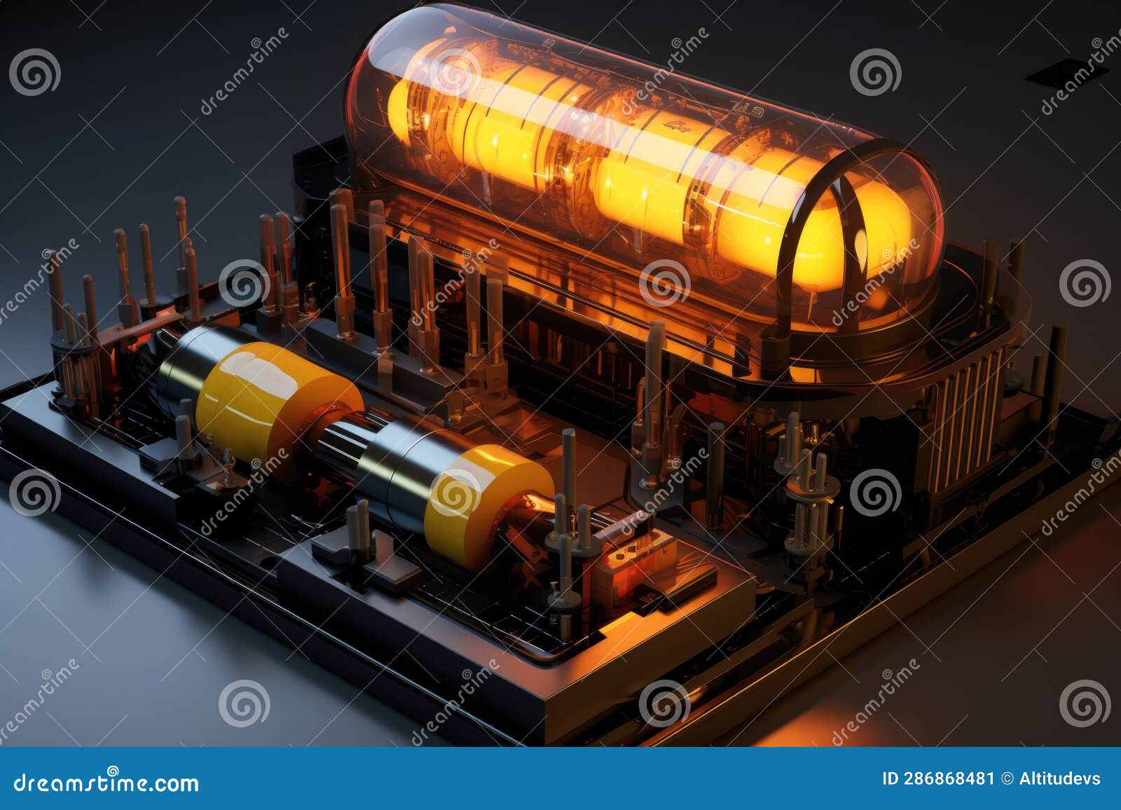 3d Rendering of Nuclear Battery Components Stock Illustration ...