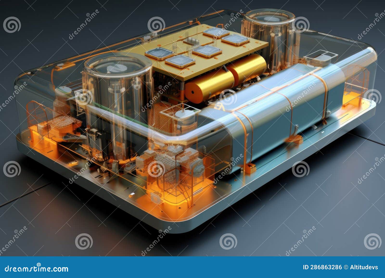 3d Rendering of Nuclear Battery Technology Stock Illustration ...