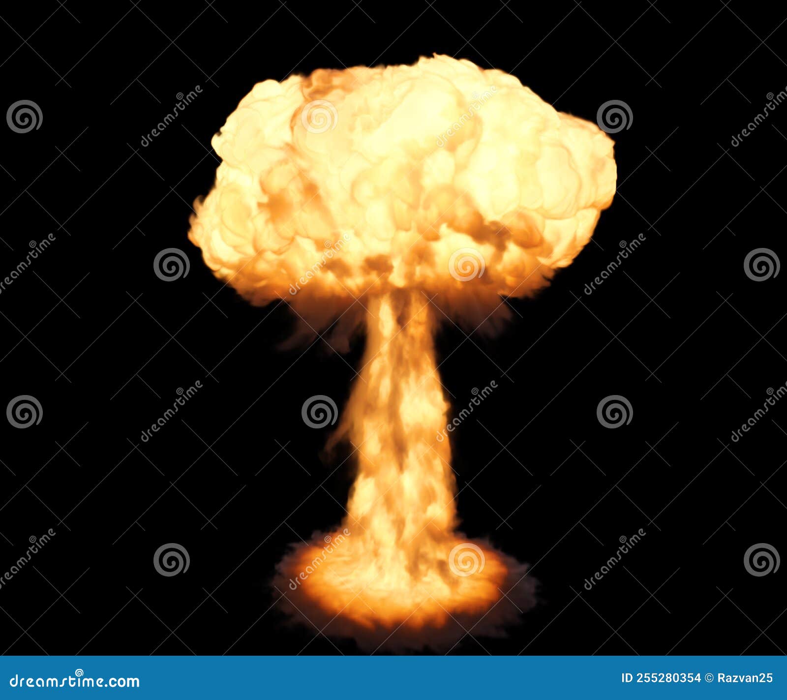 3d Rendering of a Nuclear Bomb Explosion Stock Illustration ...