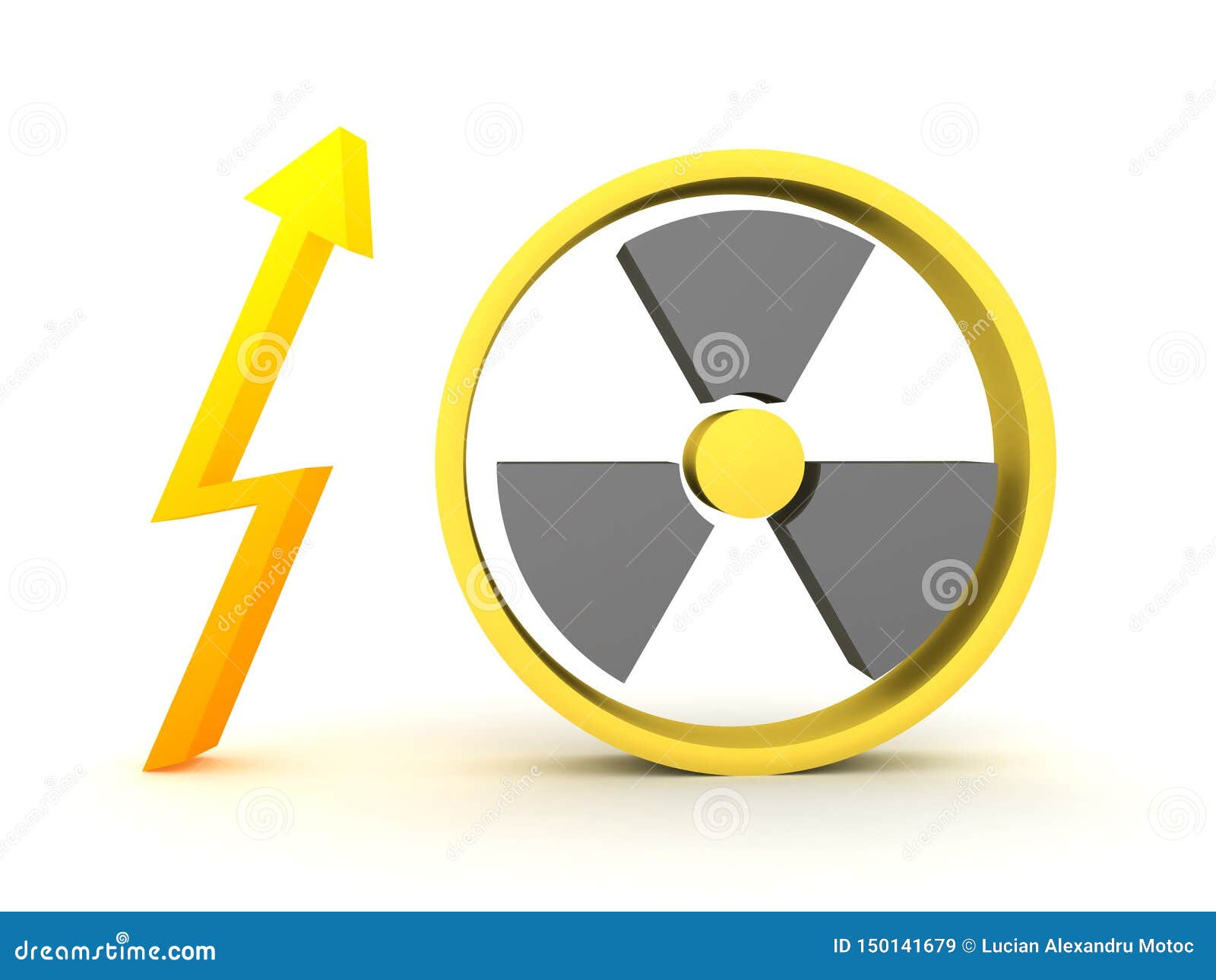 3D Rendering of Nuclear Energy Logo Stock Illustration - Illustration ...