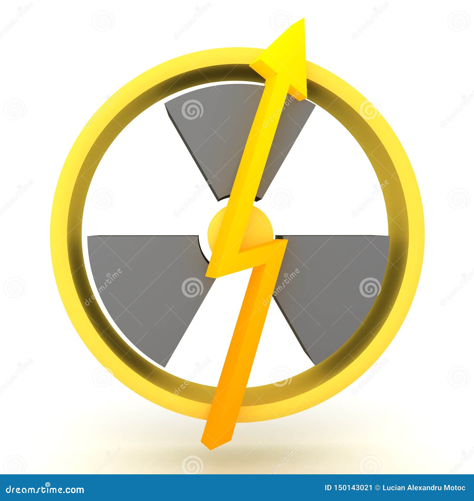 3D Rendering of Nuclear Energy Power Symbol Stock Illustration ...