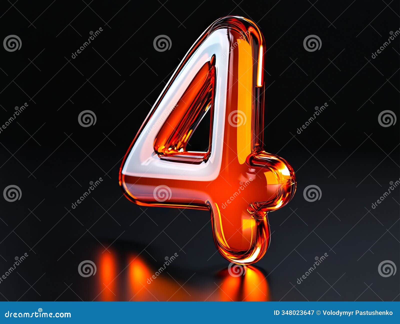 A 3D Rendering of the Number Four on a Black Background Stock ...