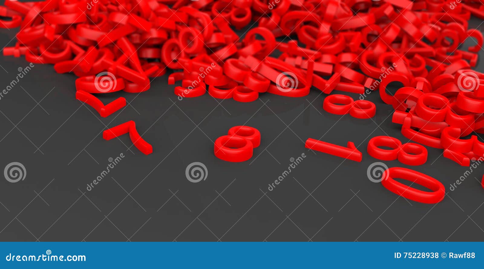 3d Rendering Numbers on Black Background Stock Illustration ...