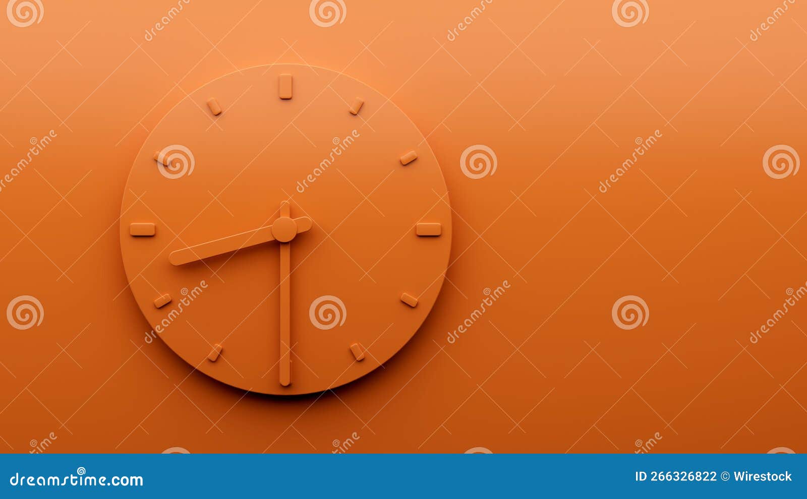 3D Rendering of 8:30 O Clock on a Clock Isolated on an Orange ...