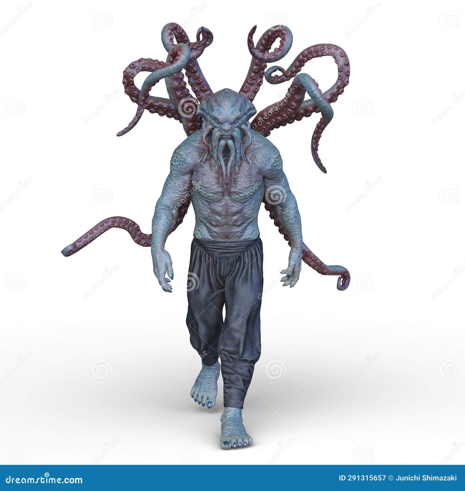 3D Rendering of an Octopus Monster Man Stock Illustration ...