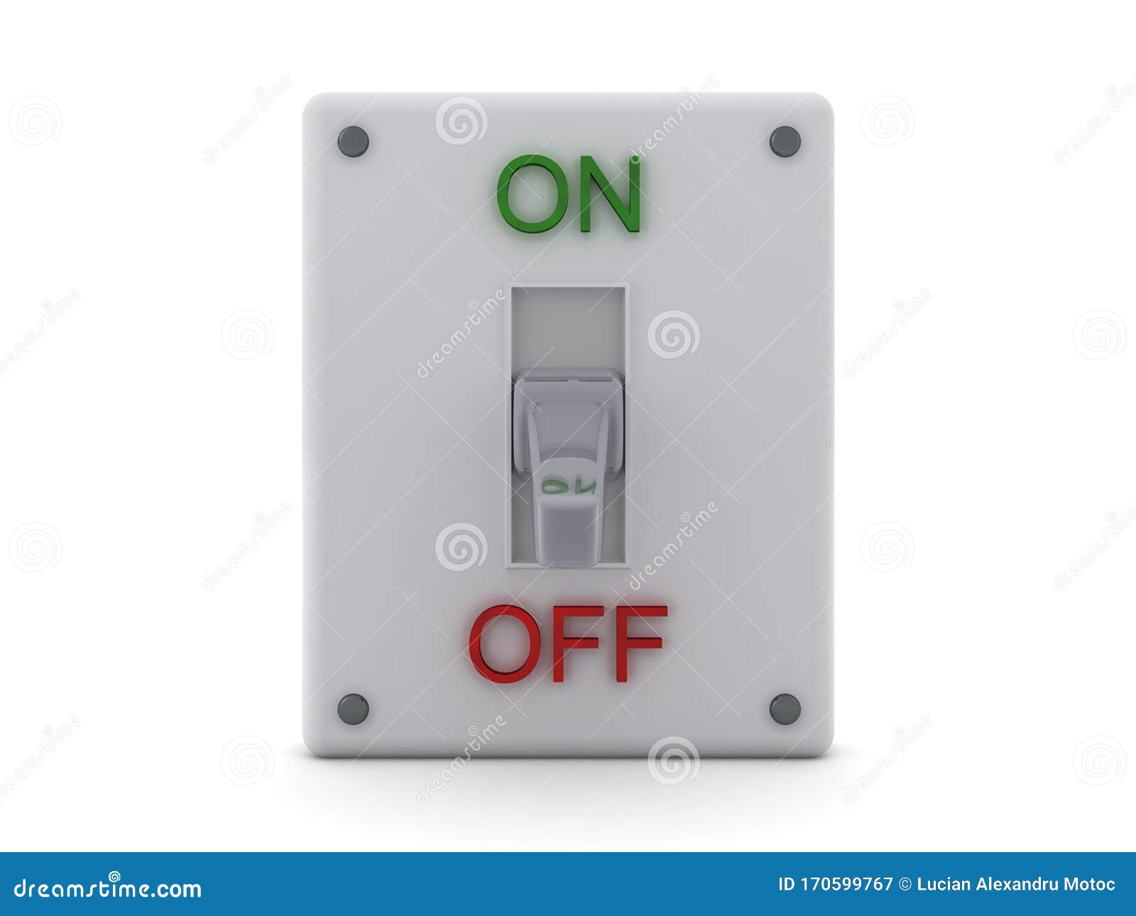 3D Rendering of on Off Switch Turned Off Stock Illustration ...