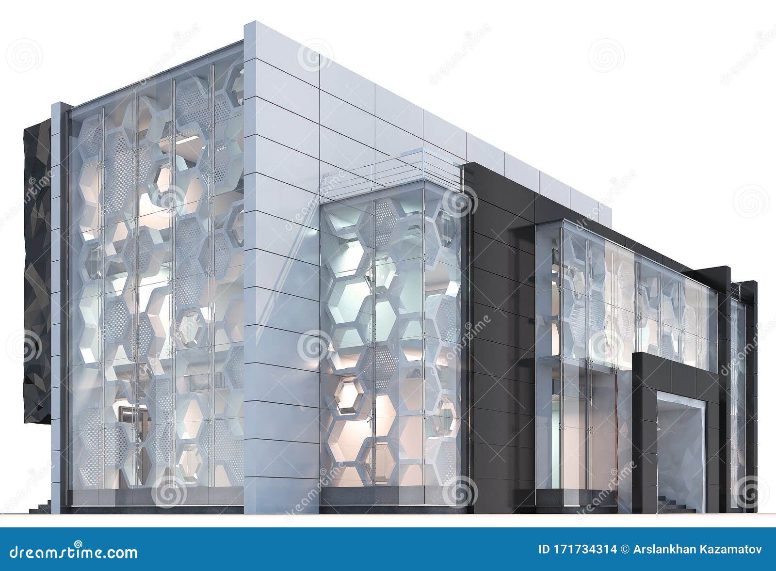 3d Rendering of a Office Building on White Background Stock ...