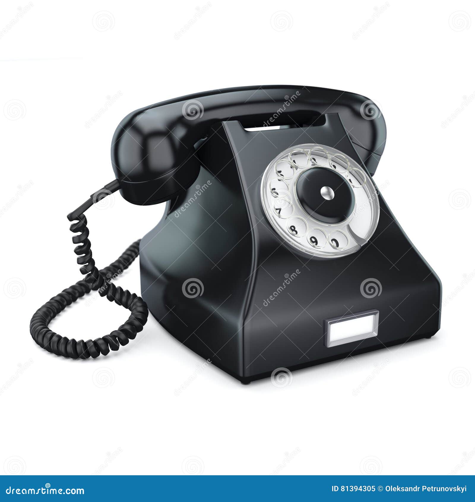 3D Rendering Old Black Phone Stock Illustration - Illustration of ...