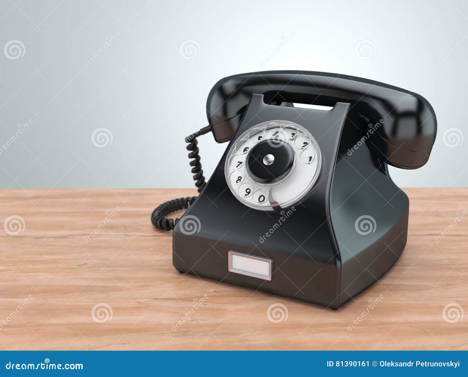 3D Rendering Old Black Phone Stock Illustration - Illustration of ...